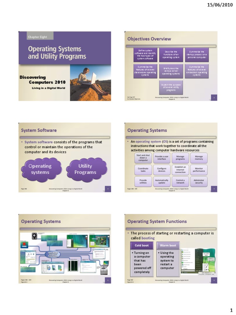 Objectives Overview: Operating Systems Utility Programs | PDF | Operating System | Graphical ...