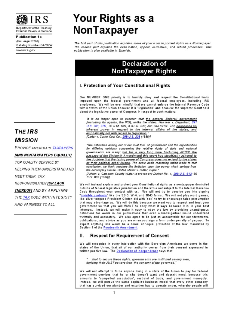 Non Taxpayer Bill of Rights | Download Free PDF | Internal Revenue ...