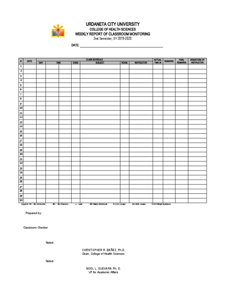 Class Monitoring Format | PDF