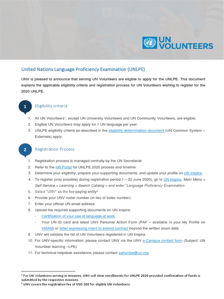 United Nations Language Proficiency Examination (UNLPE) : Eligibility ...