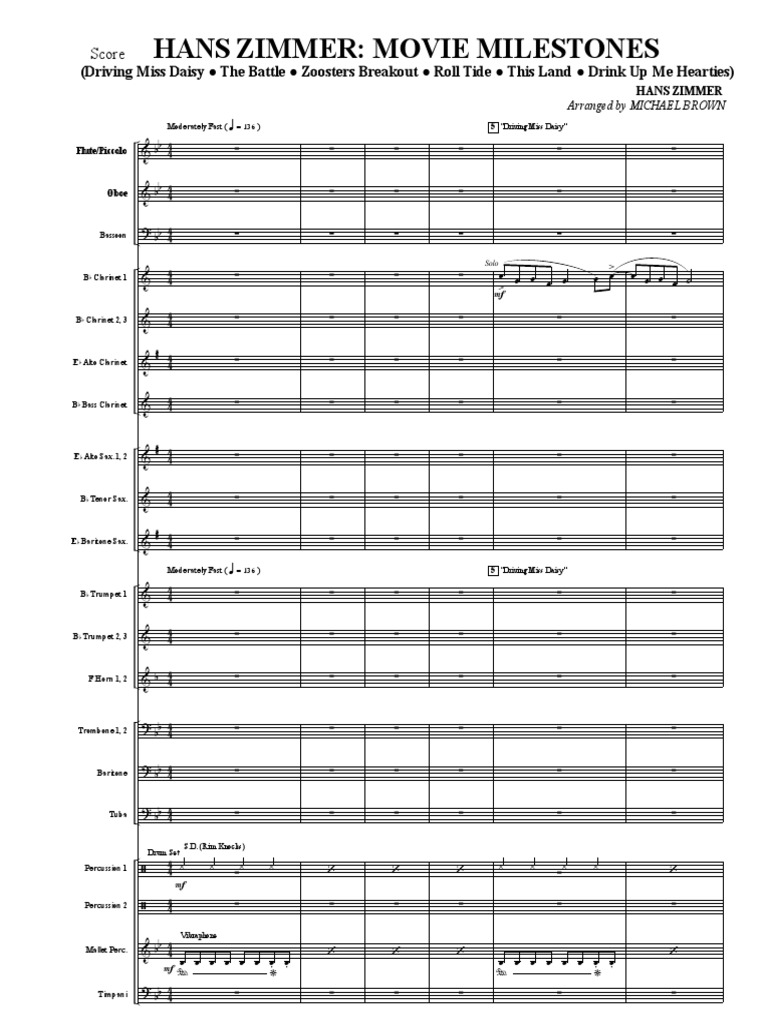 HANS ZIMMER MOVIE MILESTONE Michael Brown | PDF | Saxophone ...