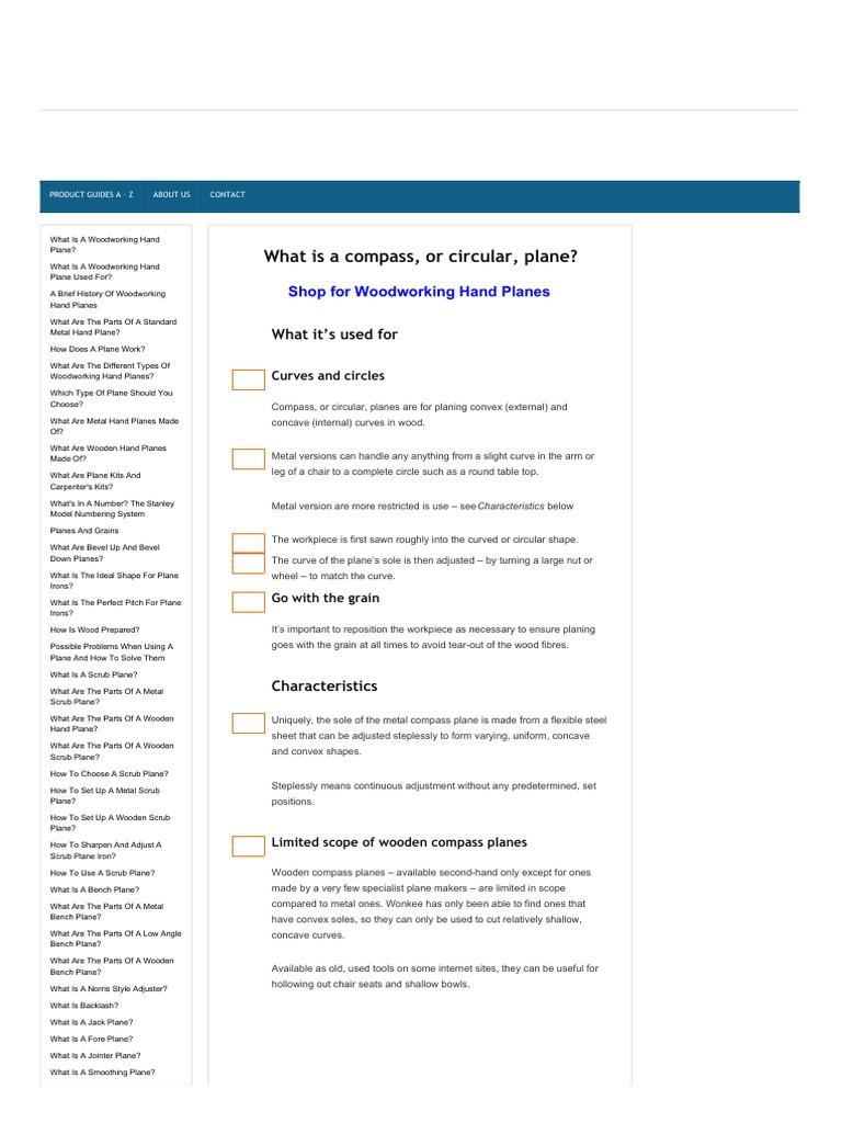 What Is Compass or Circular Plane | PDF | Woodworking | Crafts