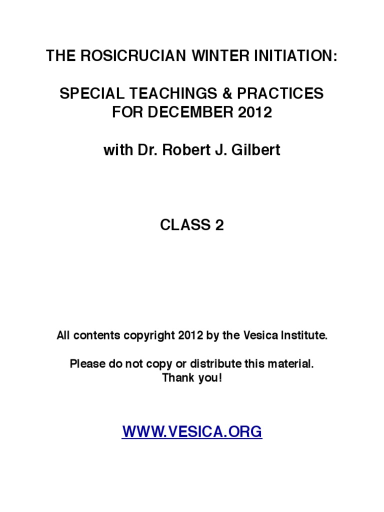 Robert Gilbert THE ROSICRUCIAN WINTER INITIATION Dec 2012 Wow 25 PP ...