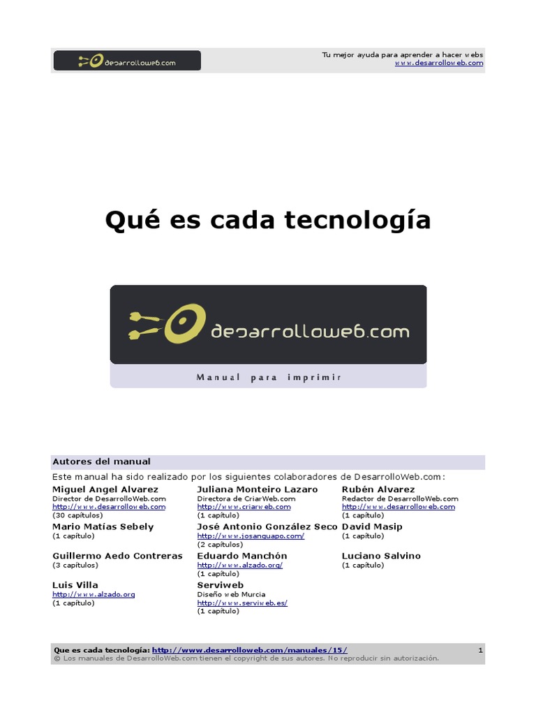 Tipos de Tecnologias - Get A Free Blog PDF | PDF | Php | Script Java