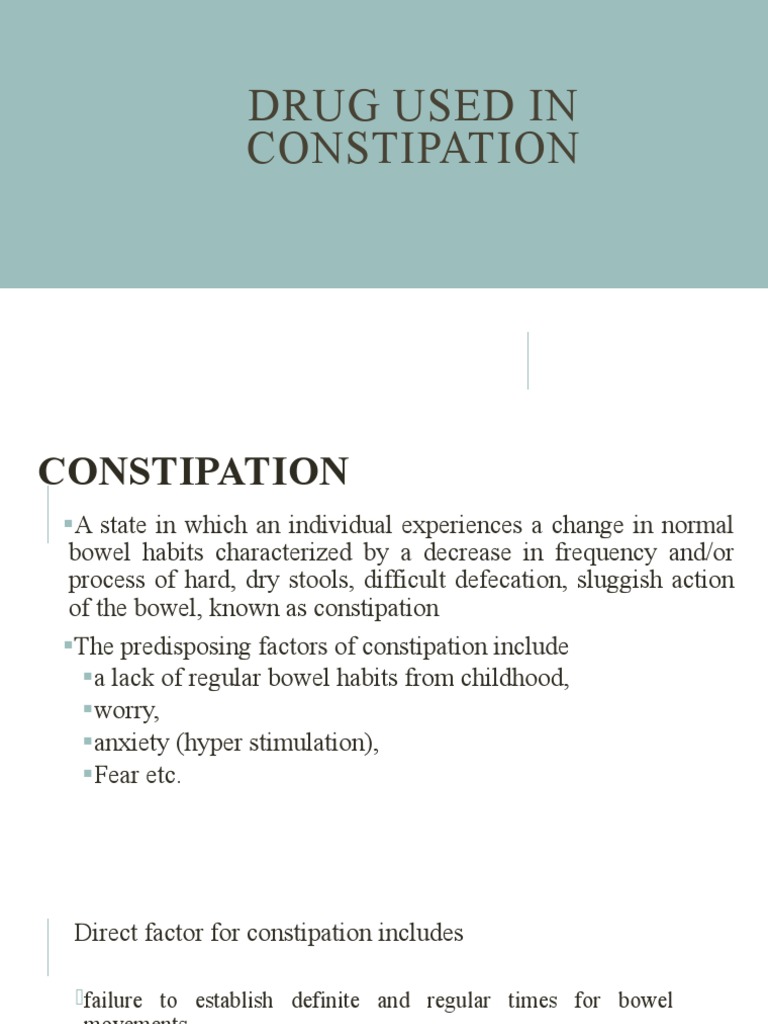 Constipation Drugs and Laxatives Guide | PDF | Constipation ...