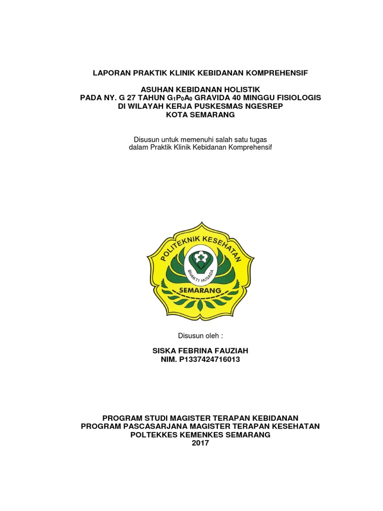 Laporan Asuhan Kebidanan Holistik | PDF | Kesehatan Holistik | Sains & Matematika