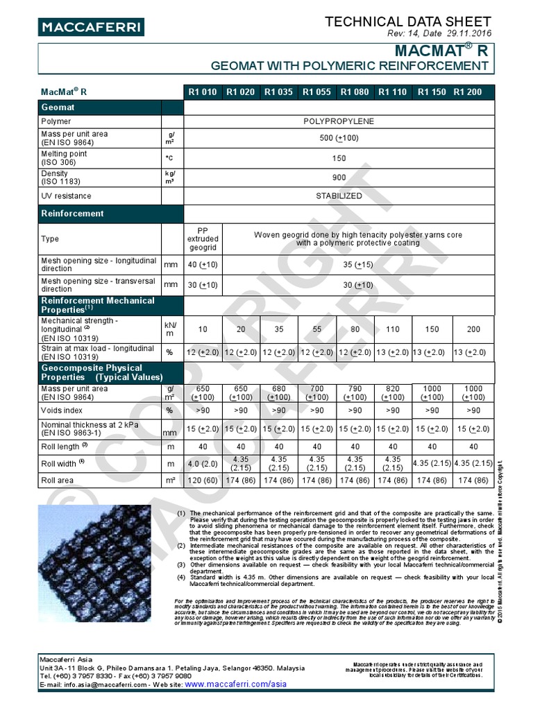 TDS ASIA MACMAT R Polymeric - Rev14 20161129 | PDF | Polymers ...