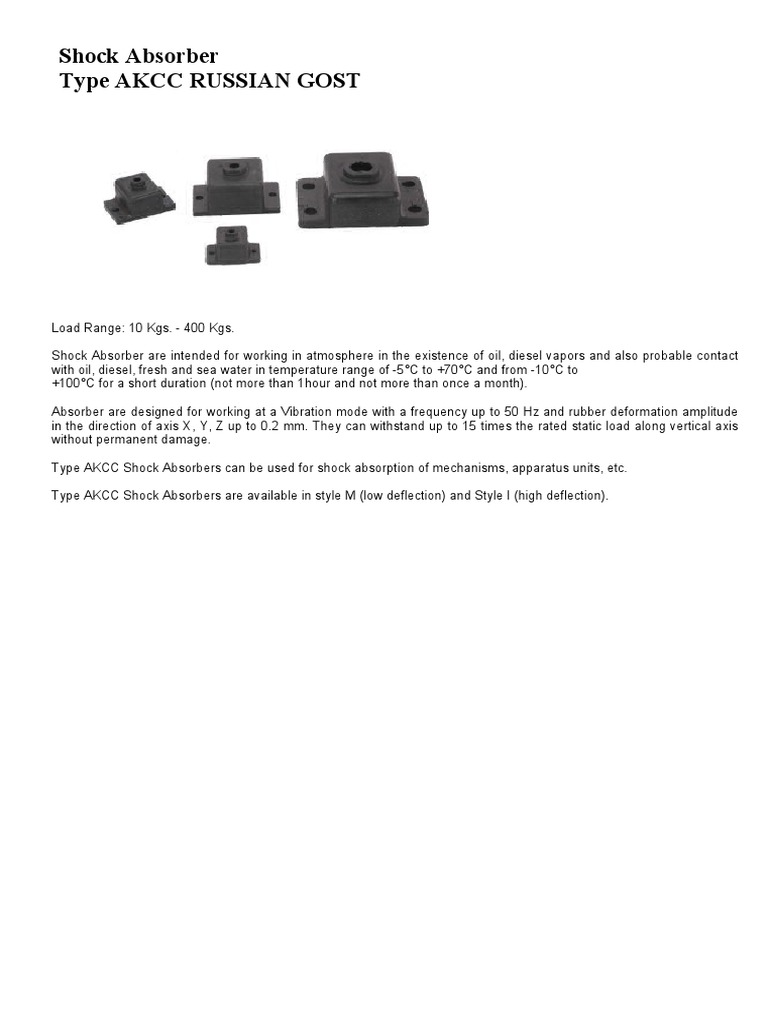 Shock Absorber Type Akcc Russian Gost | Download Free PDF | Applied And ...