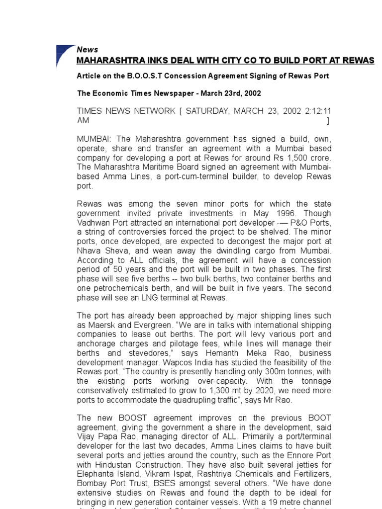 Rewas Aware Port | PDF | Port | Water Transport