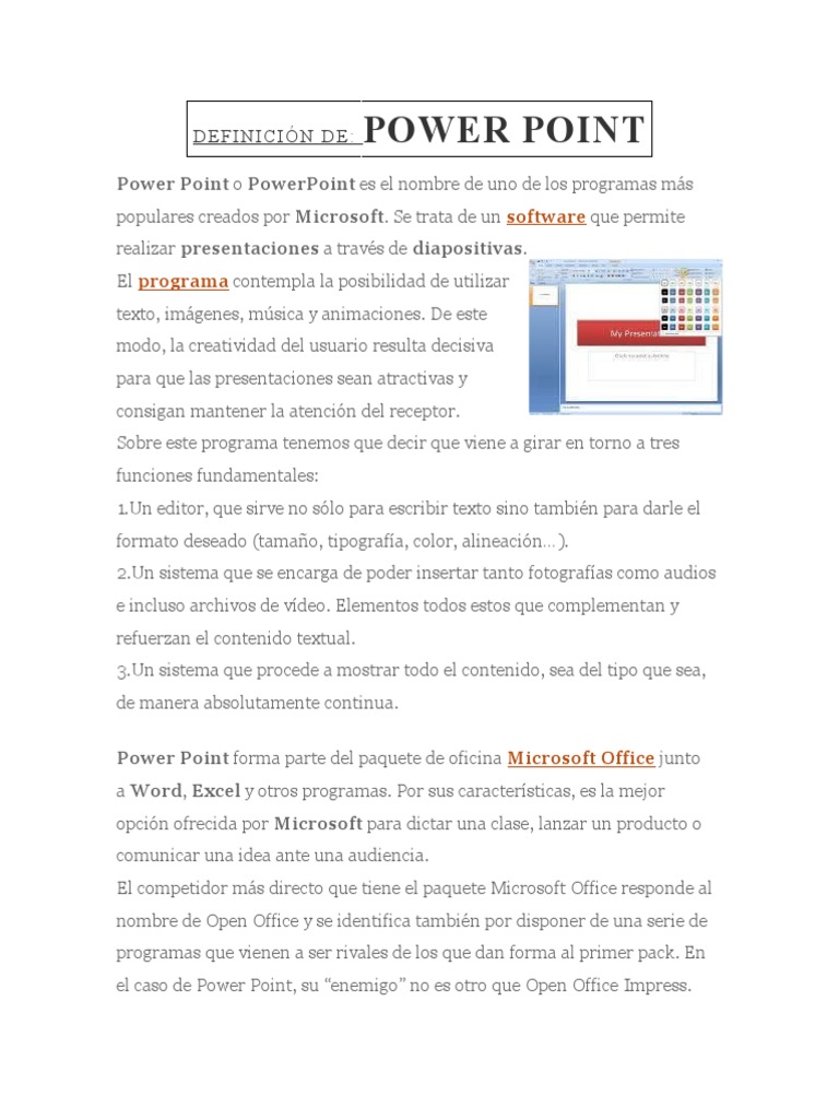 Power Point Historia, Que Es Power Point y Versiones de Power Point ...
