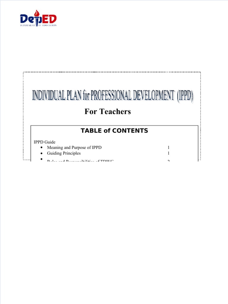 Individual Plan For Professional Development PPD Deped | PDF | Educational Technology | Learning