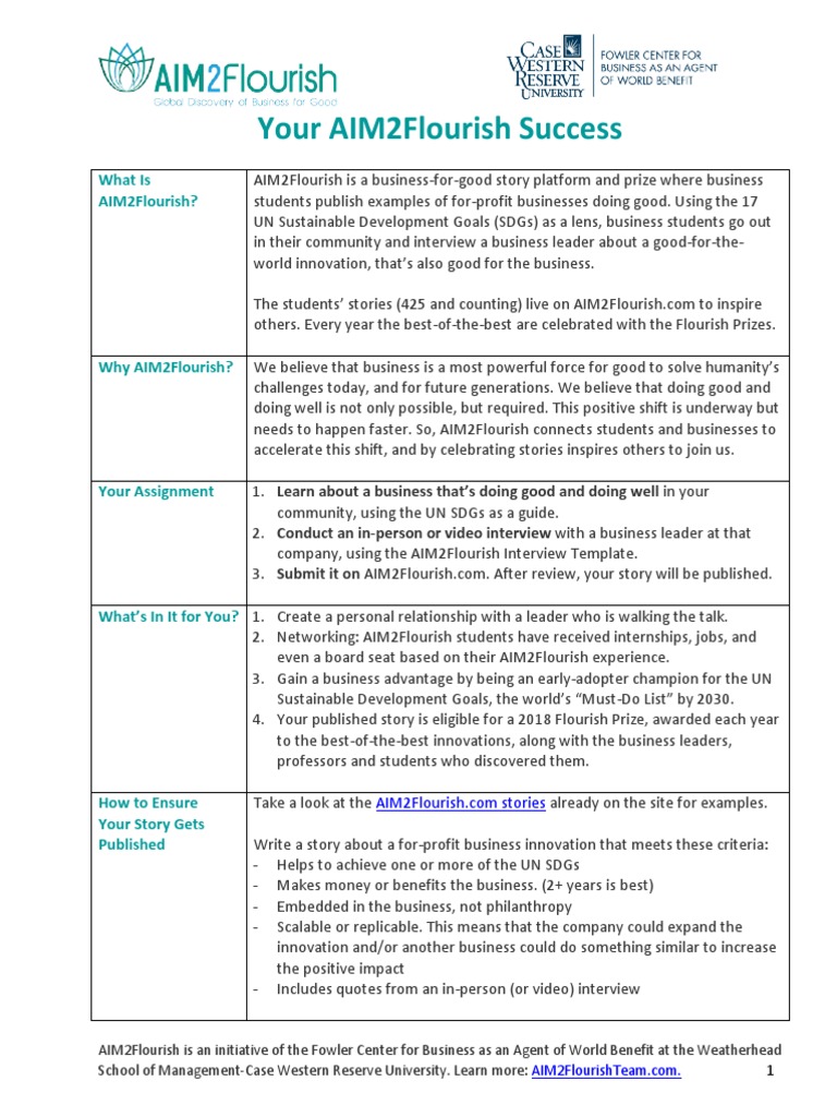 AIM2Flourish Student Steps To Success | PDF | Communication | Business