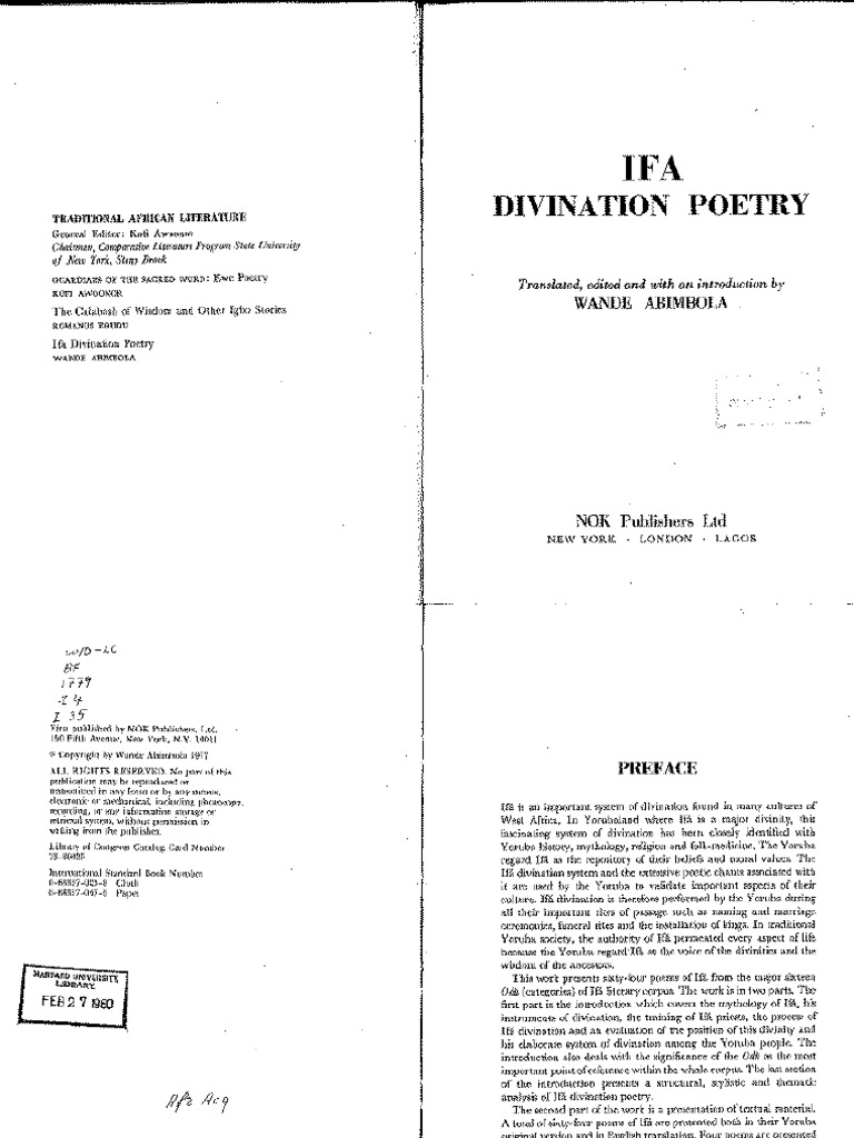 Ifa-Divination-Poetry-Abimbola-ing-ilo | PDF
