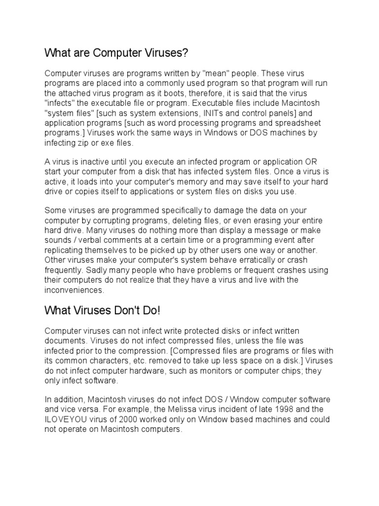 What Are Computer Viruses | PDF | Computer Virus | Computer File