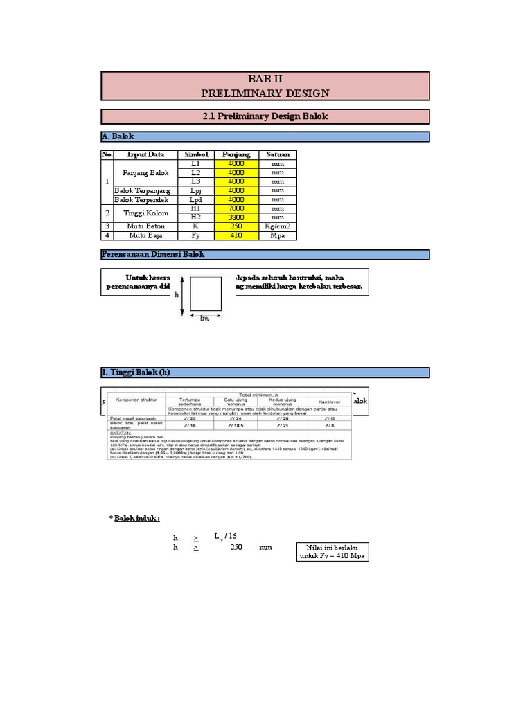 Preliminary Design TB Beton 2 | PDF