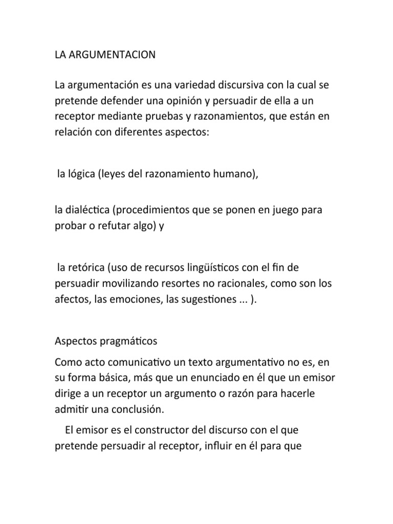 LA ARGUMENTACION Parte 2 | PDF | Teoría de la argumentación | Razonamiento