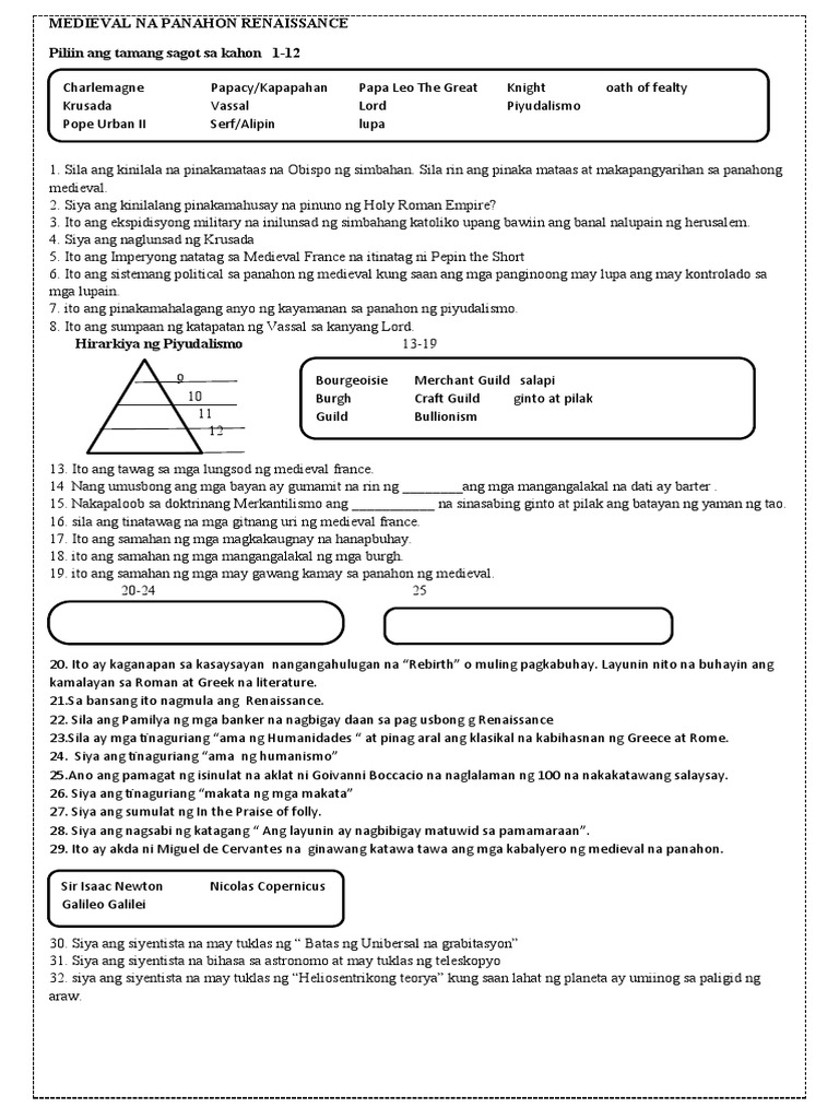 Quiz Medieval Renaissance | PDF