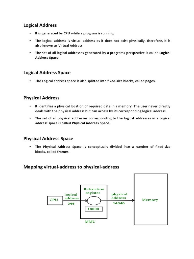 Logical Address | PDF | Computer Data Storage | Computer Data