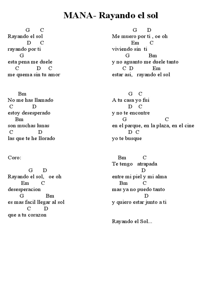 MANA - Rayando El Sol | PDF