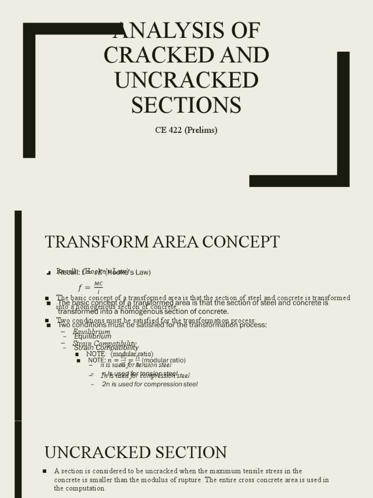 Analysis of Cracked and Uncracked Sections | PDF | Beam (Structure ...