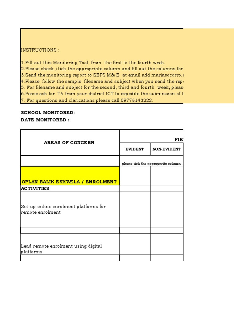 Monitoring Tool for June 2020 Activities | PDF | Teachers | Learning