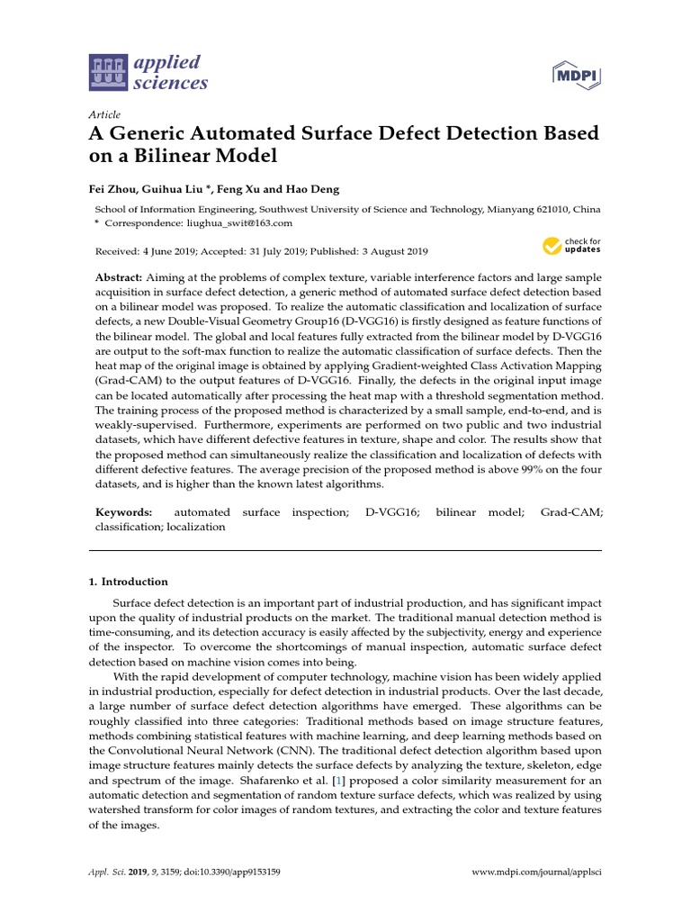 A Generic Automated Surface Defect Detection Based PDF | PDF | Image Segmentation | Deep Learning