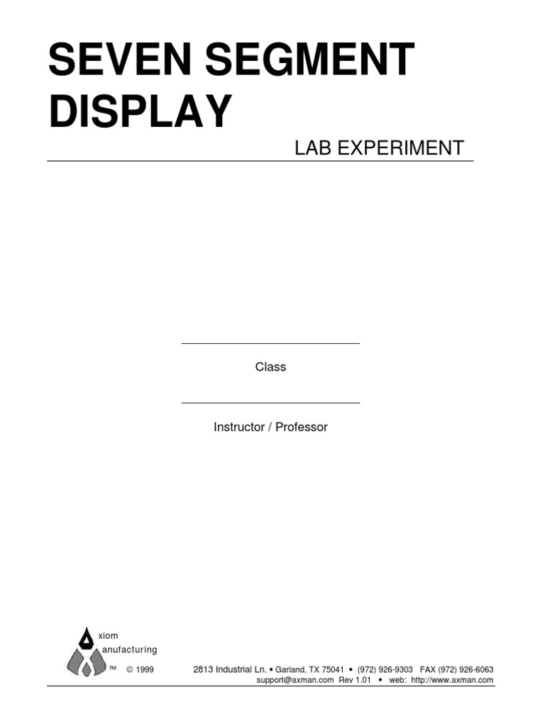 Seven Segment Display: Lab Experiment | PDF | Binary Coded Decimal | Electronic Engineering