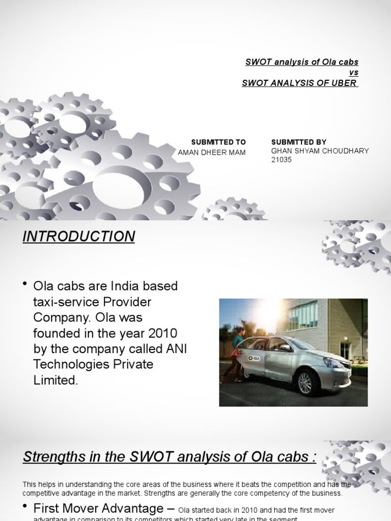 21035-ENTER-SWOT Analysis of Ola Cabs | PDF | Taxicab | Pricing