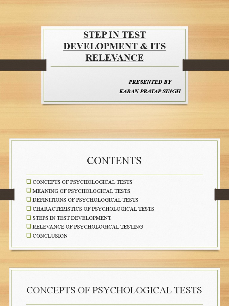 Step in Test Development & Its Relevance | PDF | Psychological Testing ...