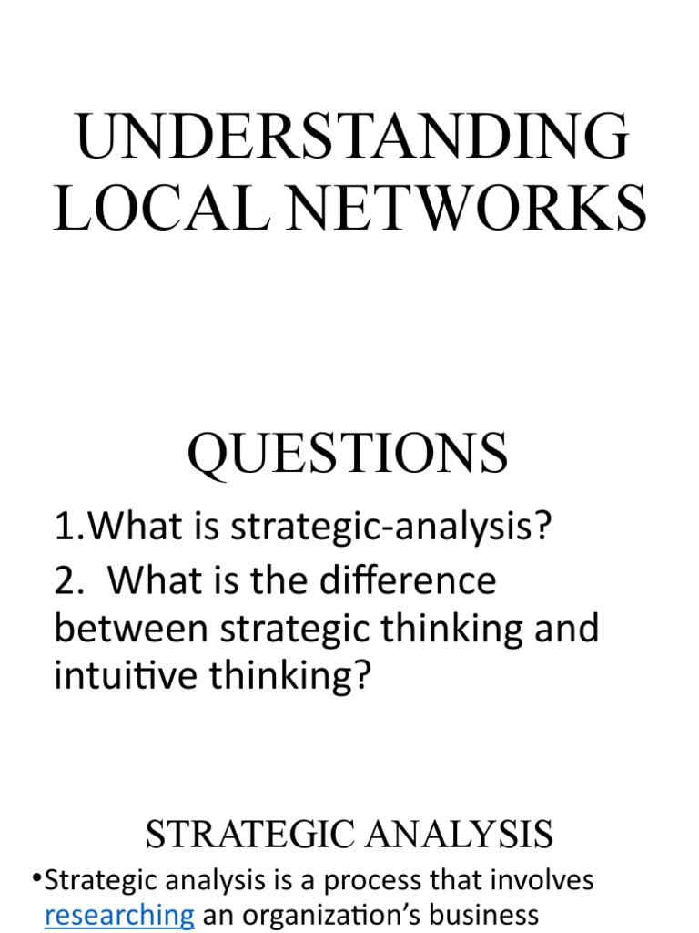 Understanding Local Networks and Intuition | PDF | Career & Growth ...