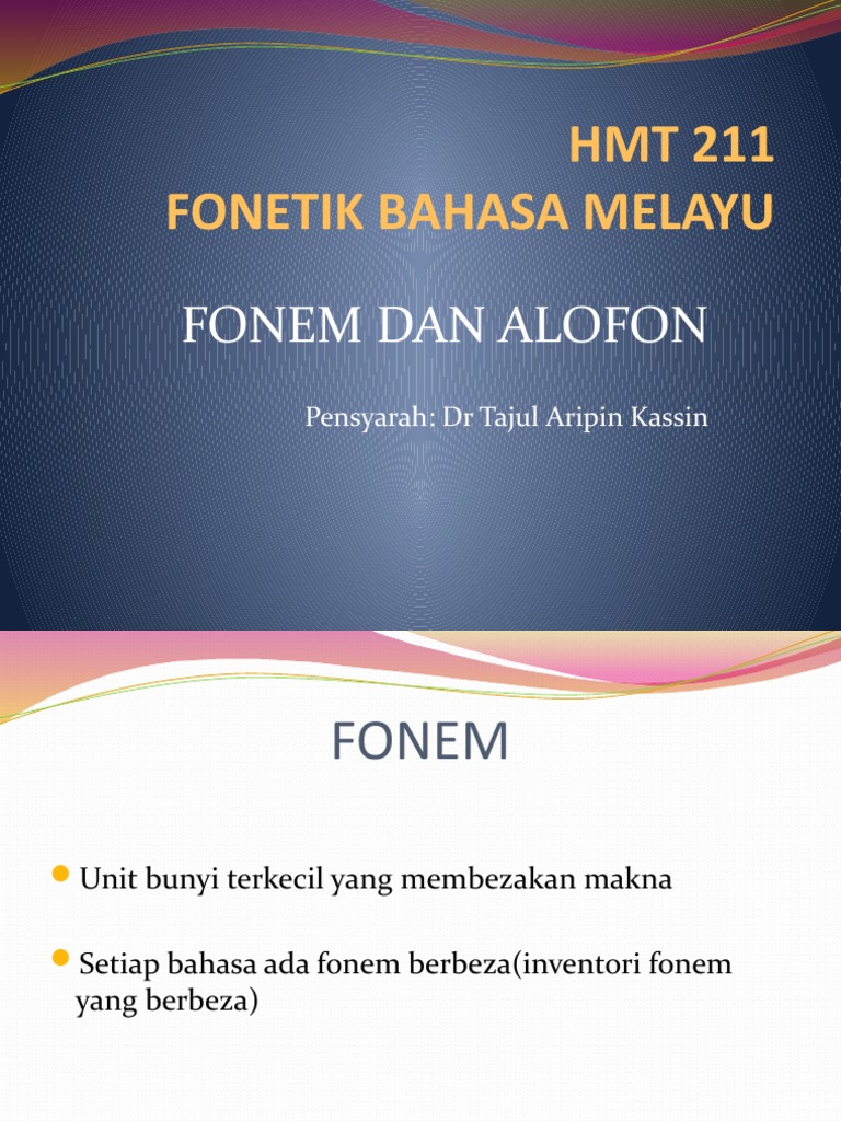 HMT211 Kuliah 3 Fonem - Alofon-1 | PDF