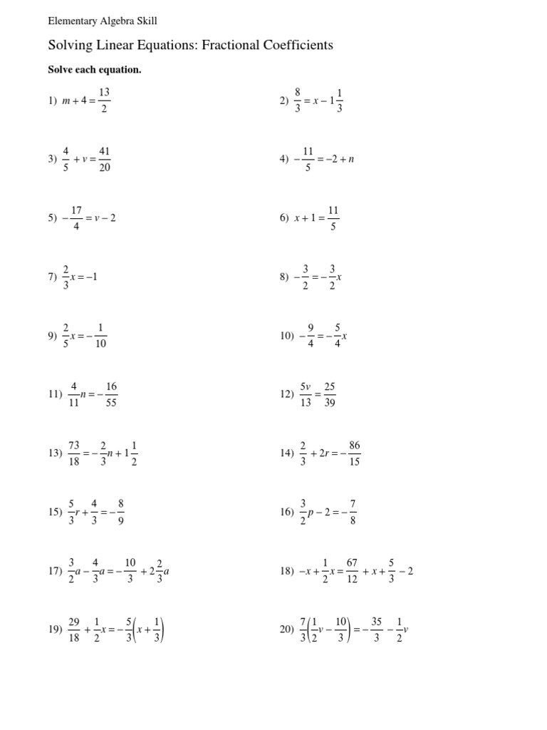 Algebra Multi-Step Equations 02 | PDF | Equations | Abstract Algebra