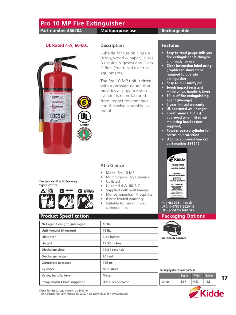 FX Pro 10 Multipurpose Fire Extinguisher | PDF | Equipment ...