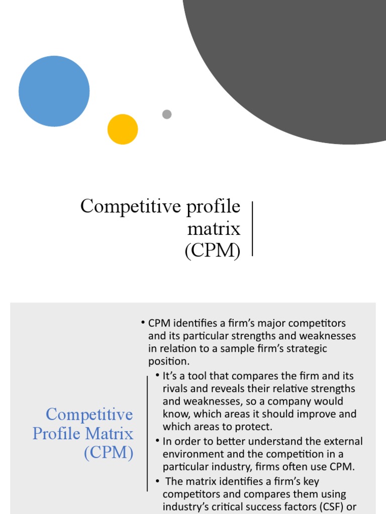 Competitive Profile Matrix (CPM) | Download Free PDF | Competition ...