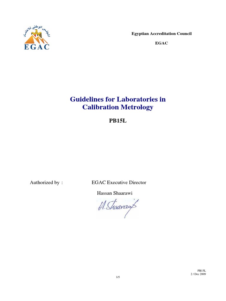 EGAC-PB15L - Calibration Metrology PDF | PDF | Metrology | Calibration