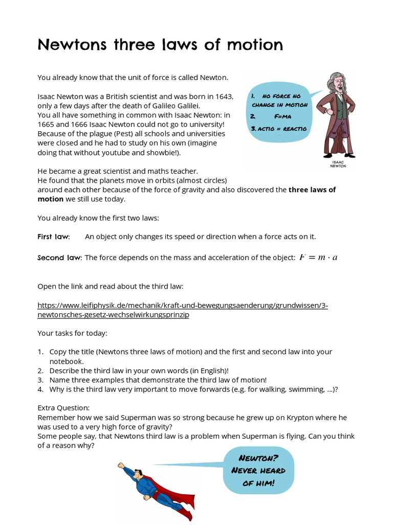 Newtons Three Laws of Motion | PDF