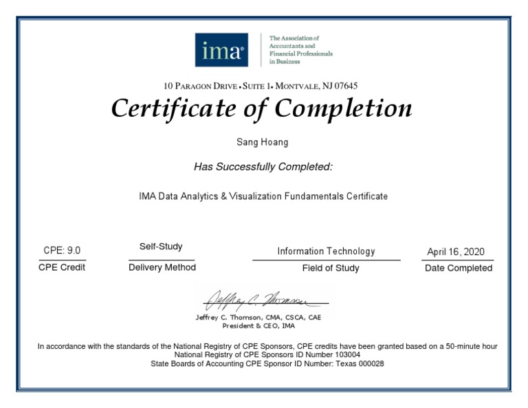 Data Analytic - Certificate | PDF