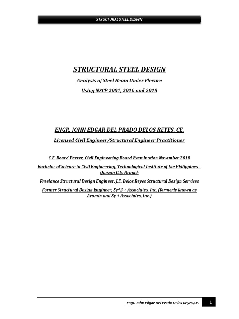 Steel Beam Design Analysis NSCP 2015 | PDF | Buckling | Bending