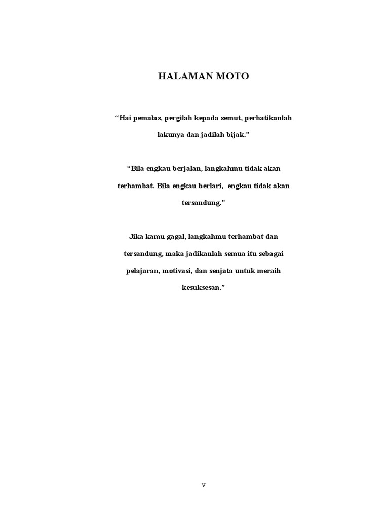 HALAMAN MOTTO Dan Persembahan | PDF