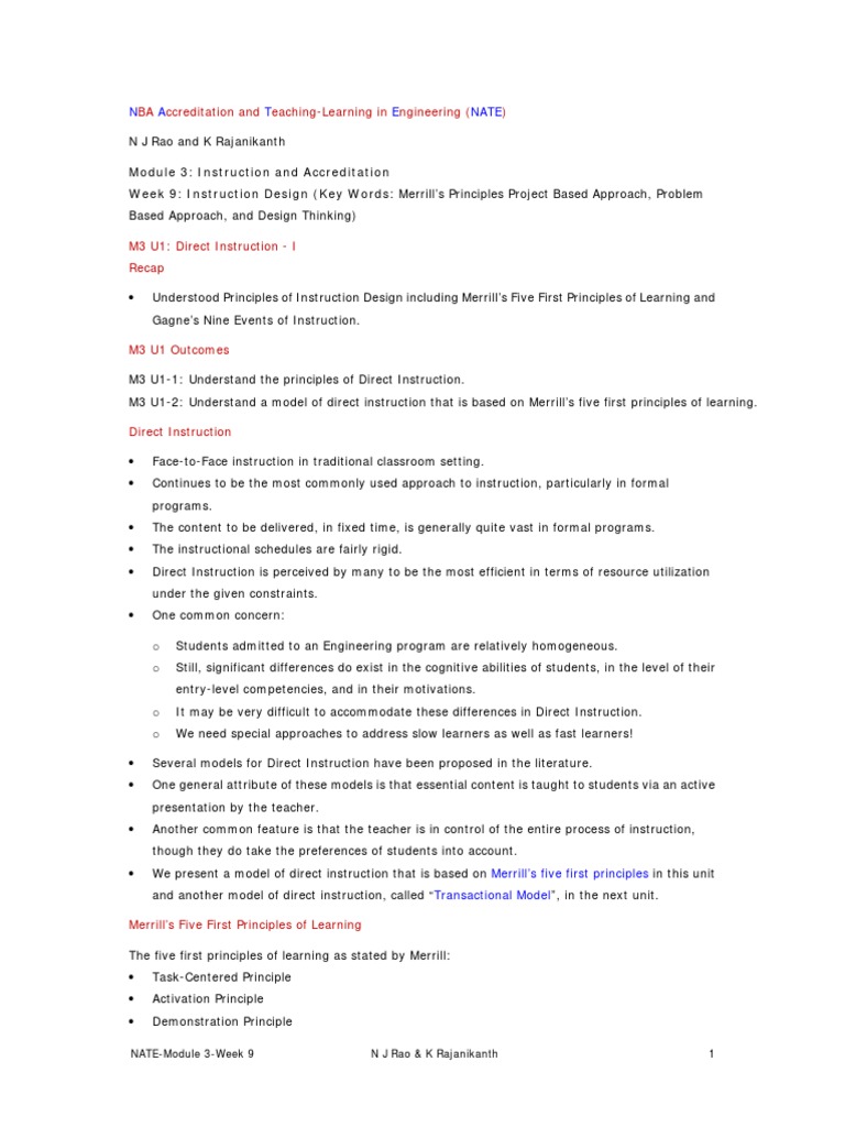 NATE NBA Module 3 - Week9 | PDF | Rectifier | Educational Assessment
