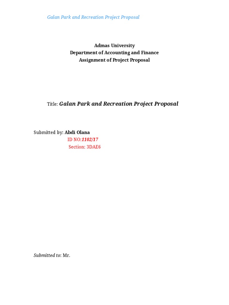 AbdiOlana Suggested Project Proposal | PDF | Net Present Value | Camping