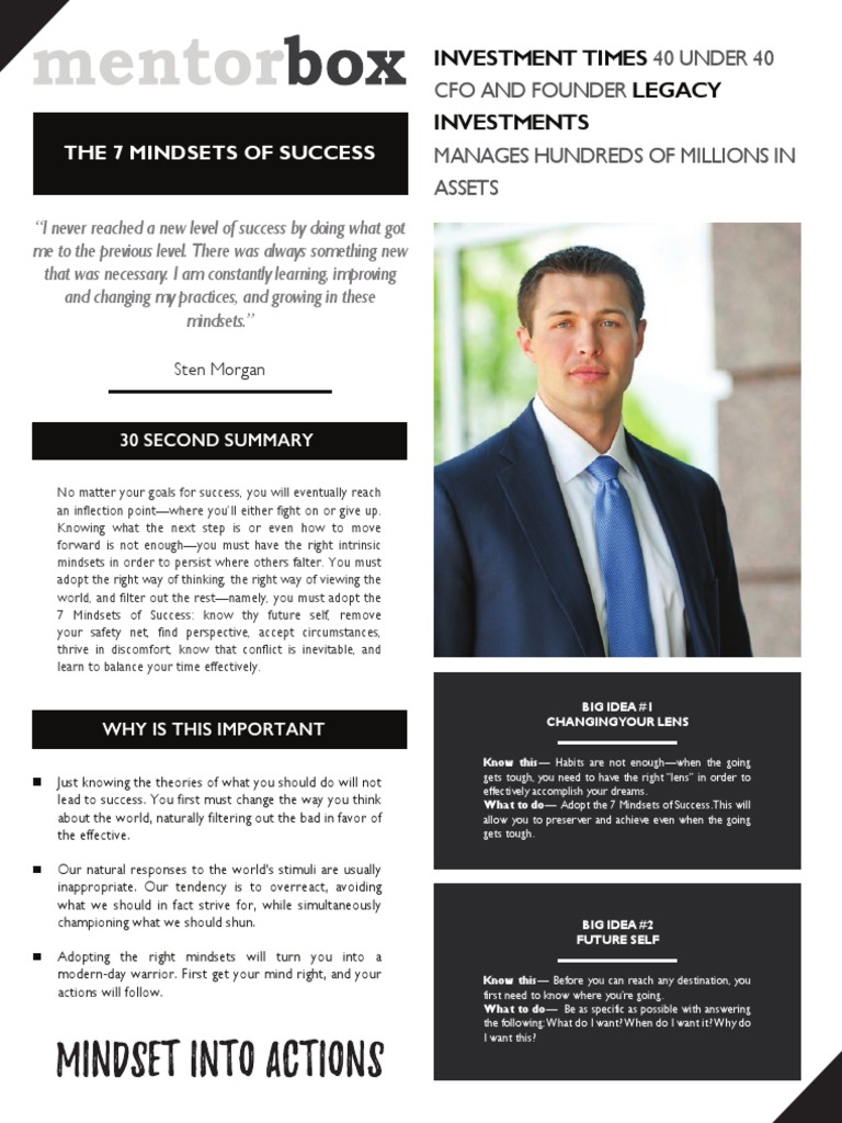 The 7 Mindsets for Success | PDF | Mindset | Epistemology