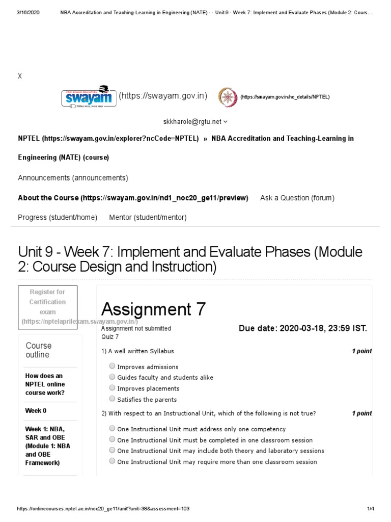 NATE Assignment 7: Evaluation Phases | PDF | Computers | Technology ...