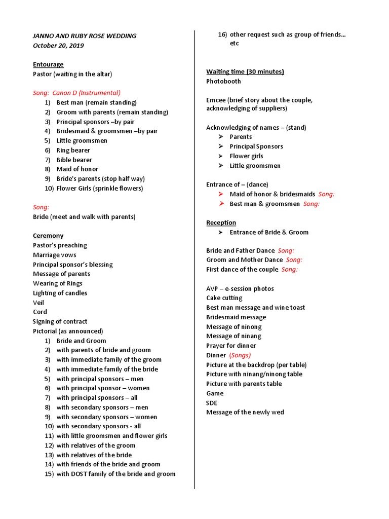 Wedding entourage processional order philippines | Beachweddingtips.com