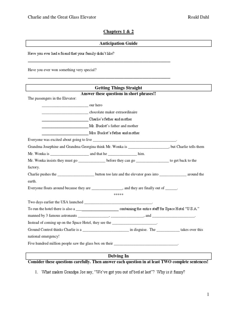 Charlie and The Great Glass Elevator | PDF