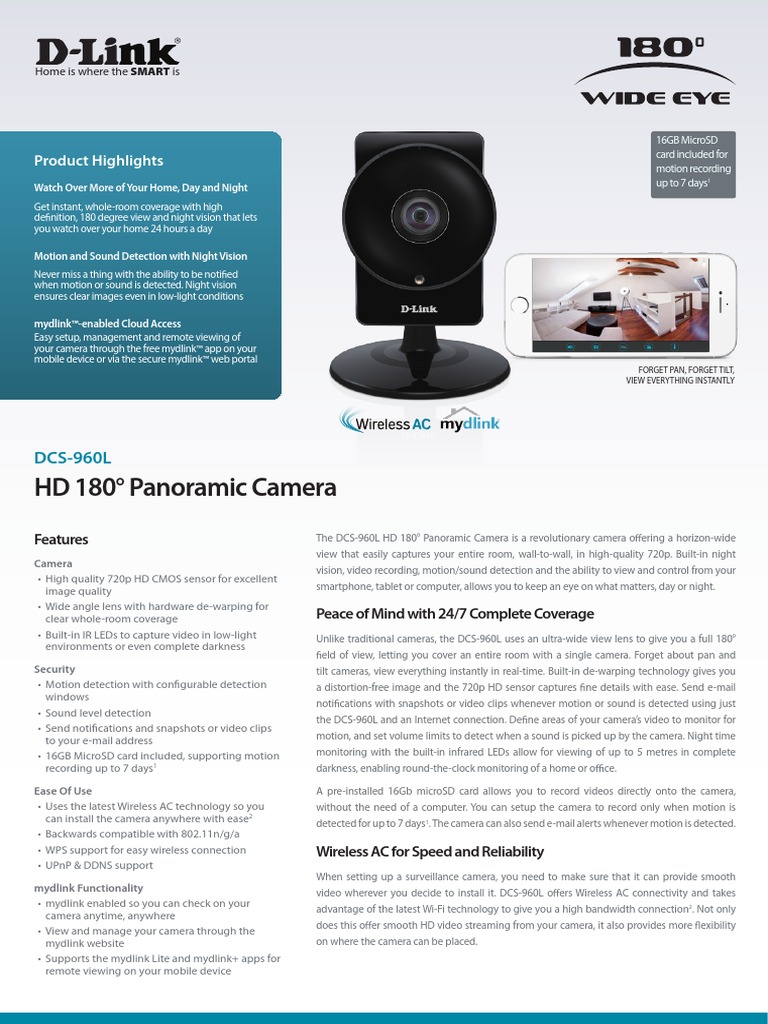 HD 180° Panoramic Camera: Product Highlights | PDF | Ios | Camera