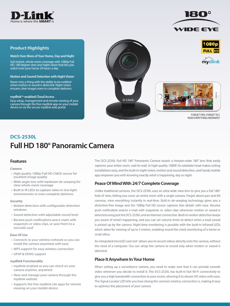Full HD 180° Panoramic Camera: Product Highlights | PDF | Wi Fi | Ios