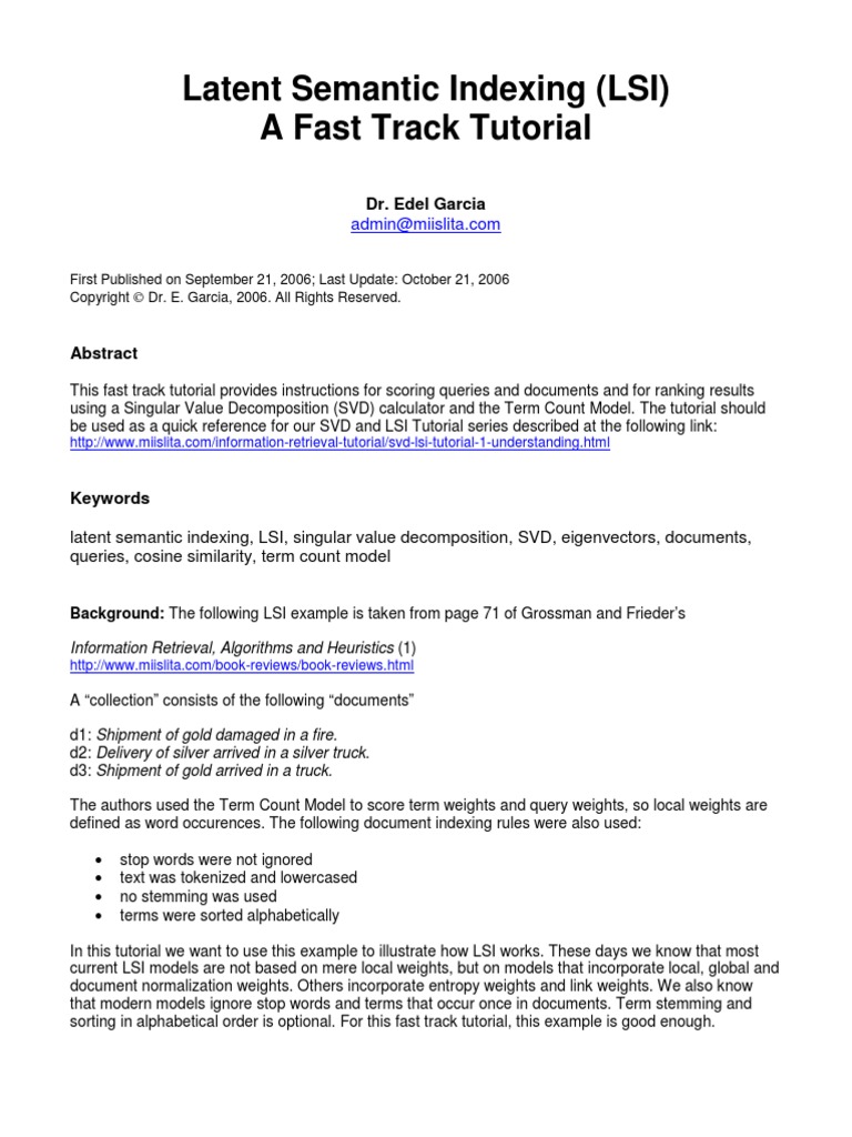 SVD and LSI Combined | PDF | Eigenvalues And Eigenvectors | Matrix ...