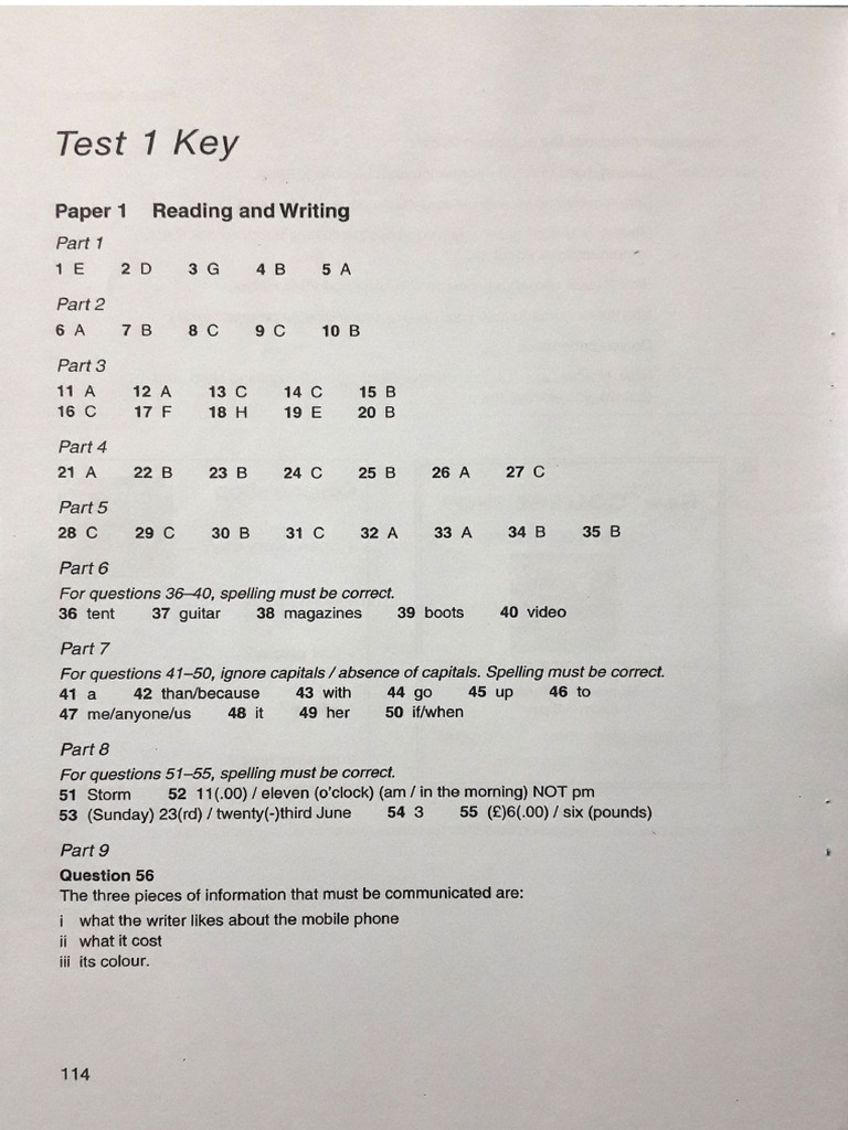 KET 5 Book Key PDF | PDF