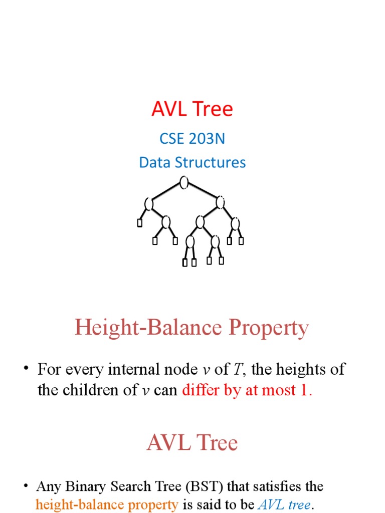 AVL Tree: CSE 203N Data Structures | PDF | Information Retrieval | Algorithms